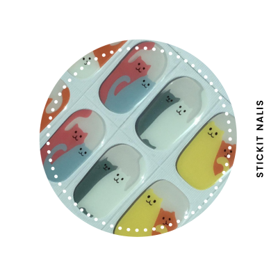 Cat Lady (nails with cats) - Semi Cured Gel Nail Sticker Kit – STICKIT ...